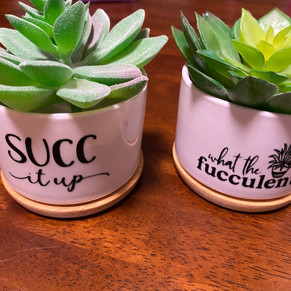 Your Custom Text Succulent Planter, Small Planter, Ceramic Planter Pot ...