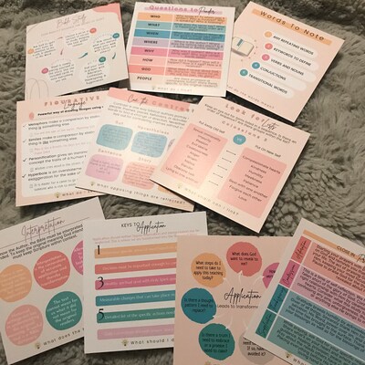 Bible Study Cards / Inductive Bible Study Card Set / Learn How to Study ...