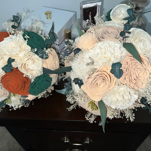 Hunter Green, Wedding Bouquet, Bridal Bouquet, Sola Flower, Wedding ...