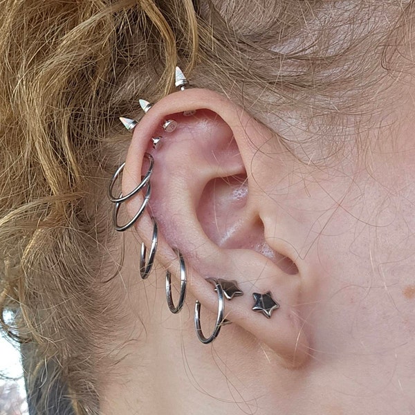 Sterling Silver Spike Opal Stud: Helix Cartilage Piercing (1pc) - Etsy