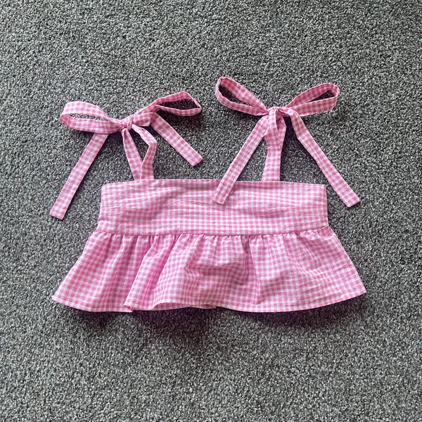 Linen Summer Ruffle Blouse, Bow Straps Dress Pattern, PDF Sewing ...