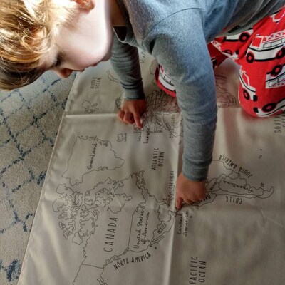 Large World Map Fabric Wall Hanging 96x66cm Natural Organic - Etsy