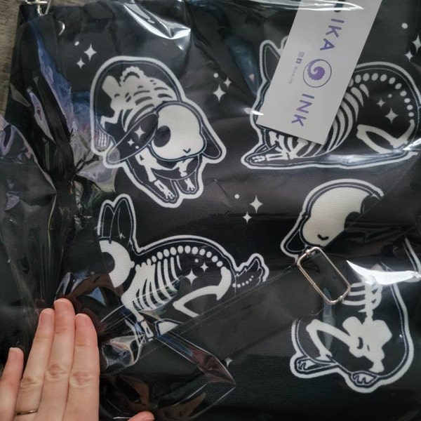 Skeleton Bunny Crossbody Messenger Bag: A Creepy-cute Tote Bag With ...
