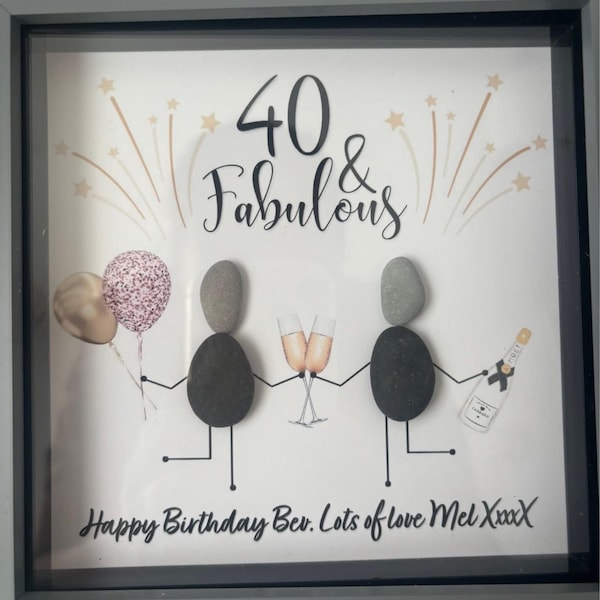 Personalised Birthday Pebble Art Gift - Handmade Milestone Birthday ...