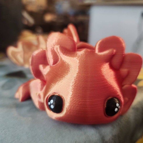 Cute 3D Printed Axolotl Fidget Toy Flexible Articulating Sensory Pet ...