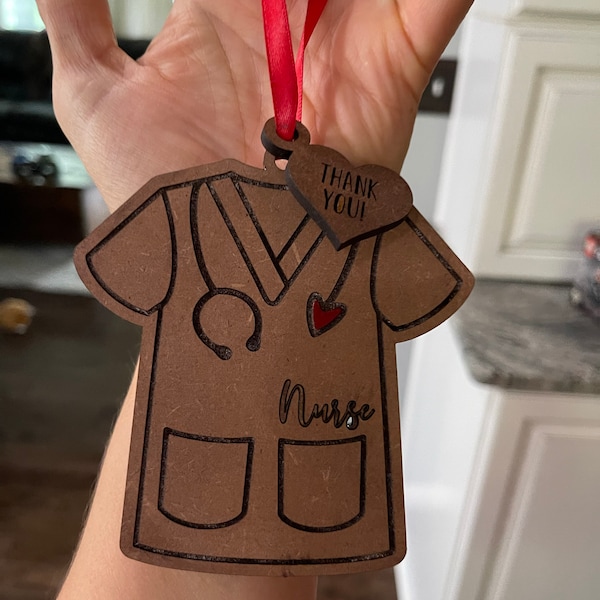 Gift Card Holder Ornament SVG | Nurse | Nurse Scrubs Ornament File | RN ...