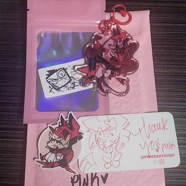 Hazbin Hotel Summer Keychain Vox Alastor and Lucifer - Etsy