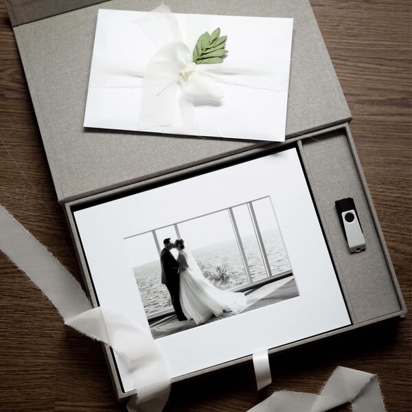8x10 Linen Photo Box Dark Grey - Etsy