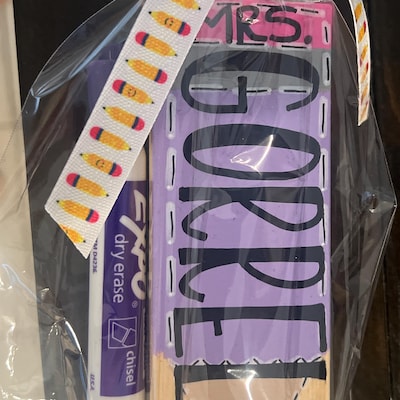 Personalized Name Dry Erase White Board Eraser & Marker Teacher Gift ...