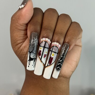 Fresh Cute Nails : Freestyle 3D Raised Gel Nail Set With Heart and ...