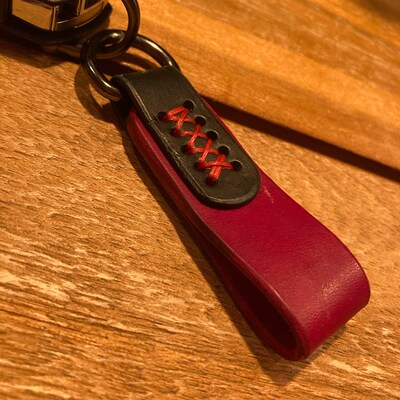 Leather Key Ring,leather Key Ring Bracelet,leather Keychain,leather Key ...