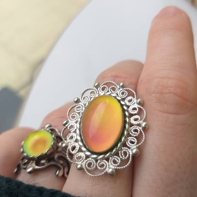 Silver Ring of Wishes Mood Ring 25x18 Mm Sterling Silver 925 - Etsy
