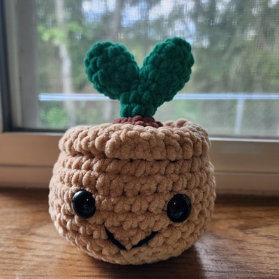 No Sew Sprout and Heart Plant Crochet Pattern no Sew Crochet Pattern ...