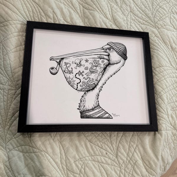 Signed Print: "sashimi Manatee" Sushi Manatee Painting, Food Animal ...