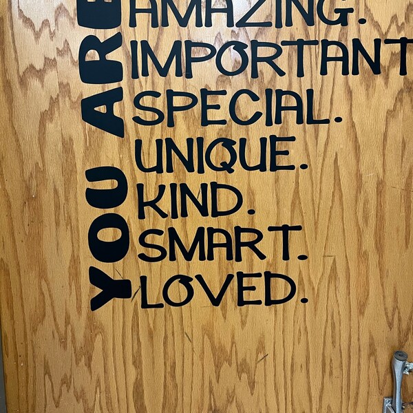 You Are Positive Affirmations Classroom Door Vinyl Wall Decal School ...