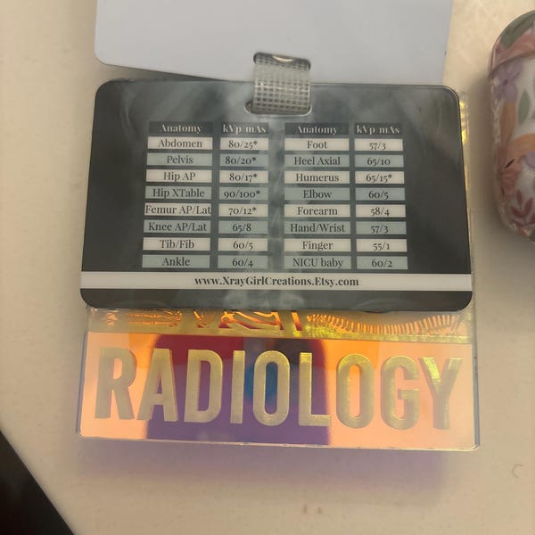 Xray Technique Card - Xray Mas and Kvp Chart - Radiology Technique ...