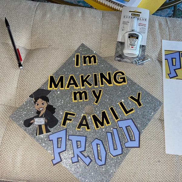 Glitter Graduation Cap Topper Blank Base, Custom Graduation Cap Topper ...