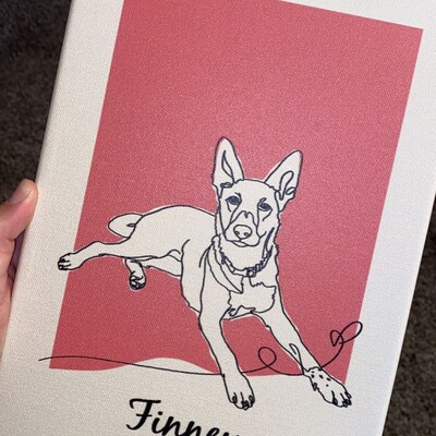 Custom Pet Portrait, Custom Line Art, Dog Memorial Portrait ...