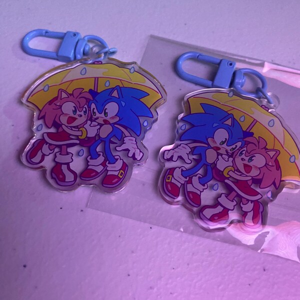 Sonic/shadow & Sonic/amy Keychains - Etsy