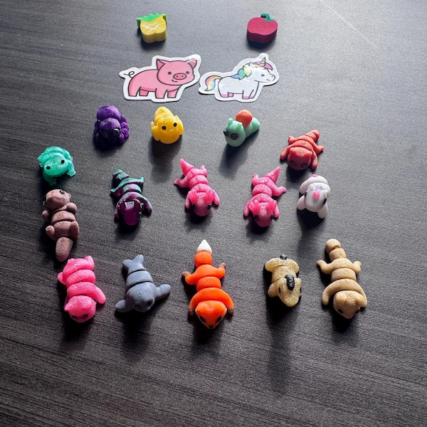 Miniature Articulated Animals 3D Printed Axolotl Otter Fox Fairy Garden ...