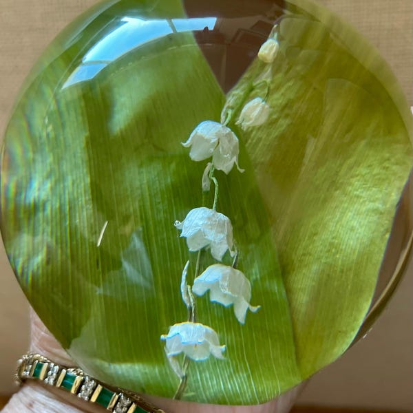 Lily of the Valley Resin Sphere: Preserved Flower Keepsake Botanical ...