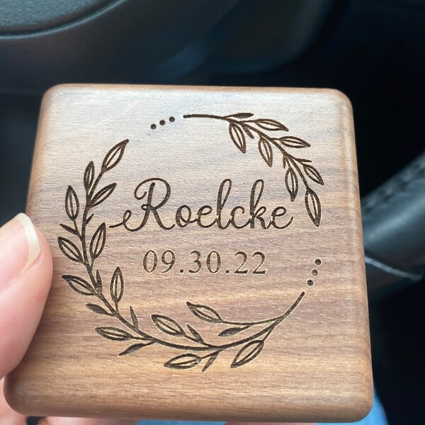 Engraved Custom Wedding Ring Box, Wood Ring Box, Engagement Ring Box ...