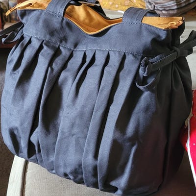 Chocolate Cotton Twill Ruffle Purse, Messenger Bag, Shoulder Bag, Tote ...
