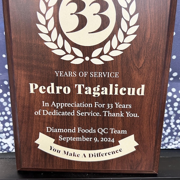 40 Year Work Anniversary Gift Award | Forty Years of Service Employee ...
