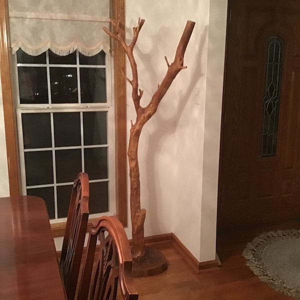 Free Standing Wooden Rustic Olive Tree Table Lamp - Etsy