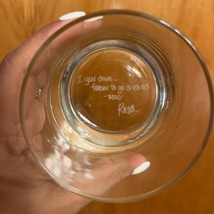 Personalized Handwriting Whiskey Glass Engrave Your Handwritten Message ...