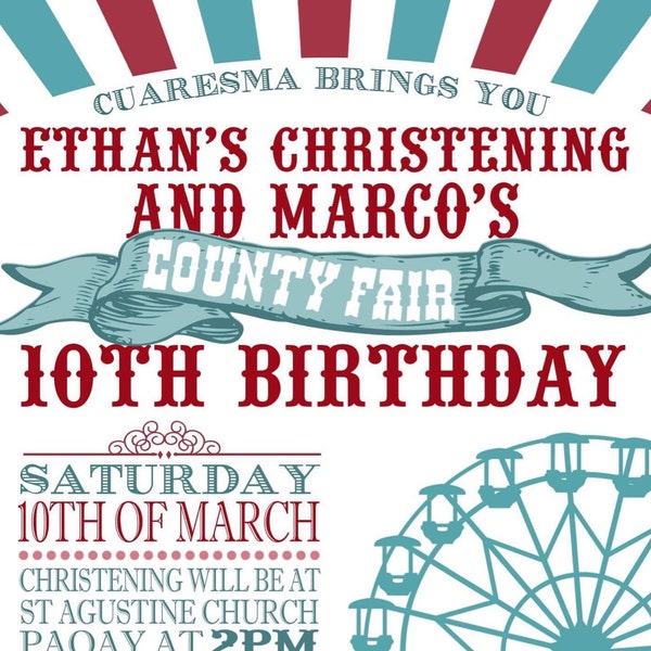 County Fair Birthday Invitation, County Fair Party Invitations ...