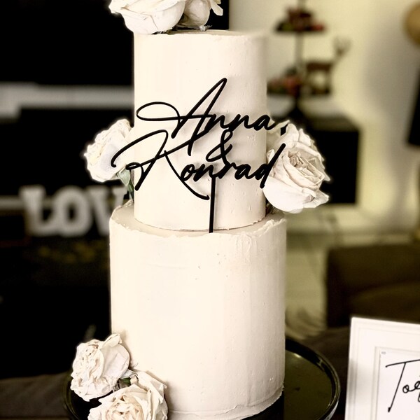 Personalized Cake Topper, Custom Names Cake Topper, Mr and Mrs Cake ...