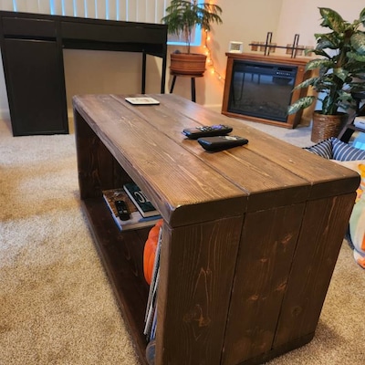 Steel and Pine Wood Box Coffee Table - Etsy