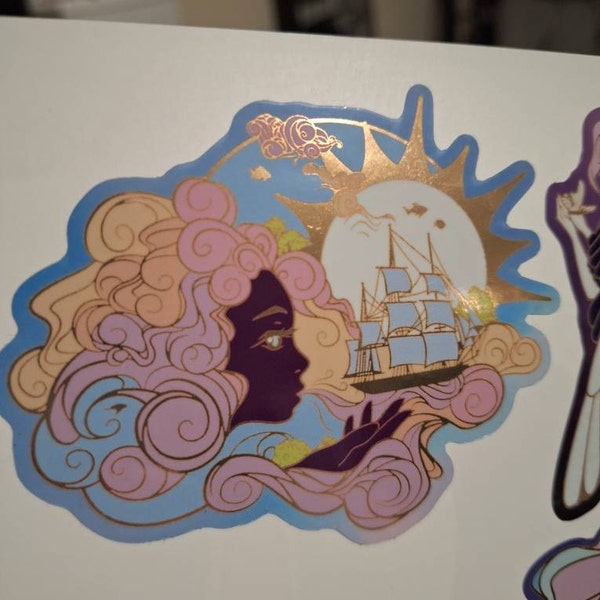 Celestial Garden Star Dragon Die Cut Gold Mirror Effect Sticker Dragon ...