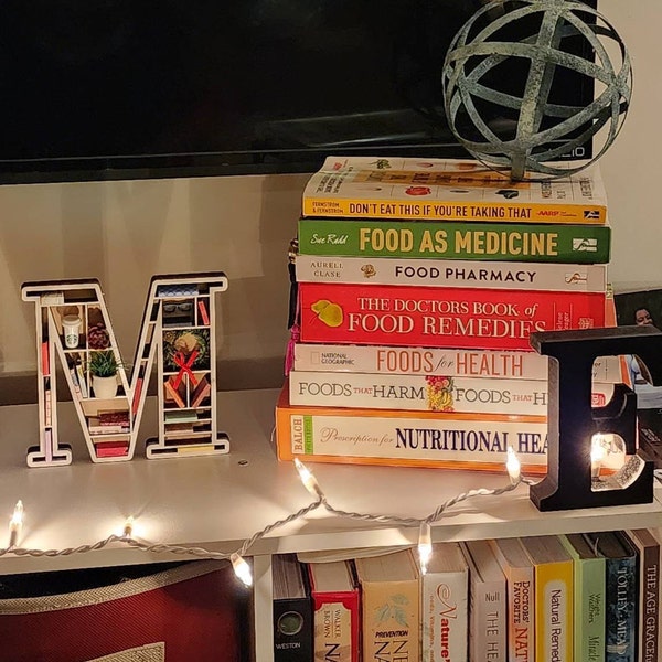 Miniature Bookshelf and Books, Letter Bookish Gifts for Book Lover ...