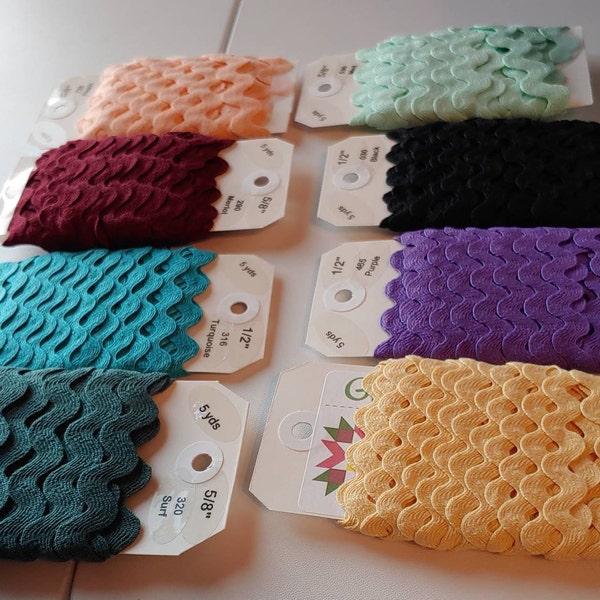 1/2" Rick Rack, 5 Yard Package, Ric Rac Trim Any Color, for Baby ...