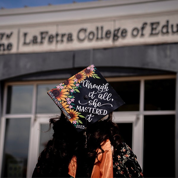 She Mastered It- Grad Cap Topper Graduation Gift Tassel Custom Grad ...