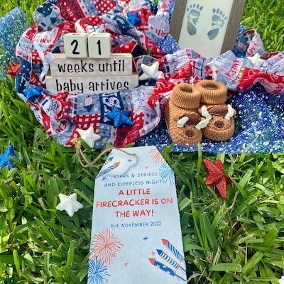 Pregnancy Announcement, Pregnancy Countdown, Due Date Blocks, Weeks ...