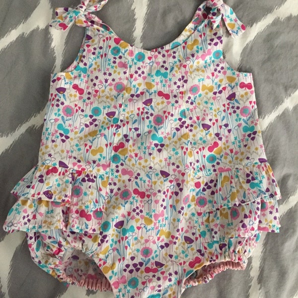 Baby Girl's Ruffled Romper, Rosebud Baby Romper Pdf Sewing Pattern ...
