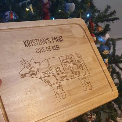 Personalised Cuts of Beef Large Wooden Meat Chopping Board 400x300mm ...