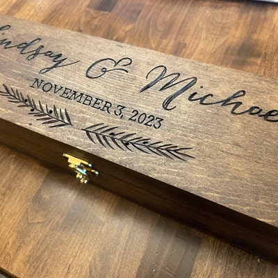 Custom Wedding Wine Box Personalized Wooden Ceremony, Love Letter, Vow ...