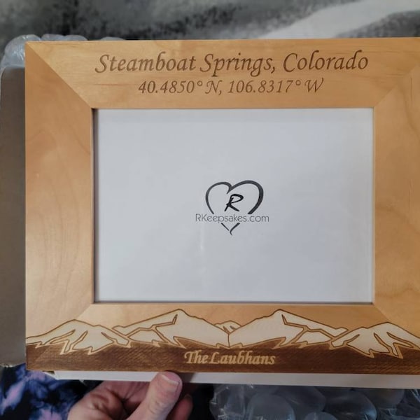 Mountains Personalized Engraved Picture Frame, Any Text - Etsy