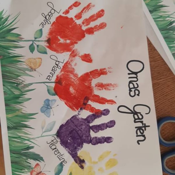 Flower Garden Handprint Craft Art / Mom Mum Nana Grandma Mother's Day ...