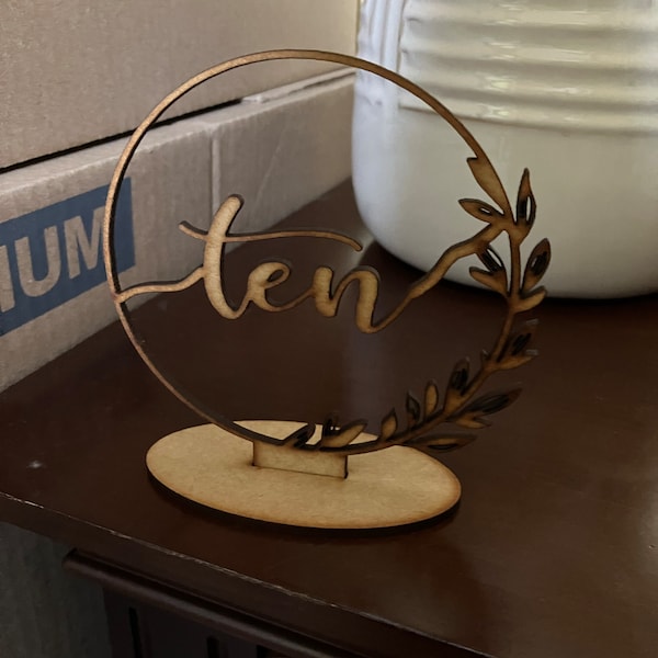 Table Number Sign, Circle Floral Table Numbers, Wedding Table Numbers ...