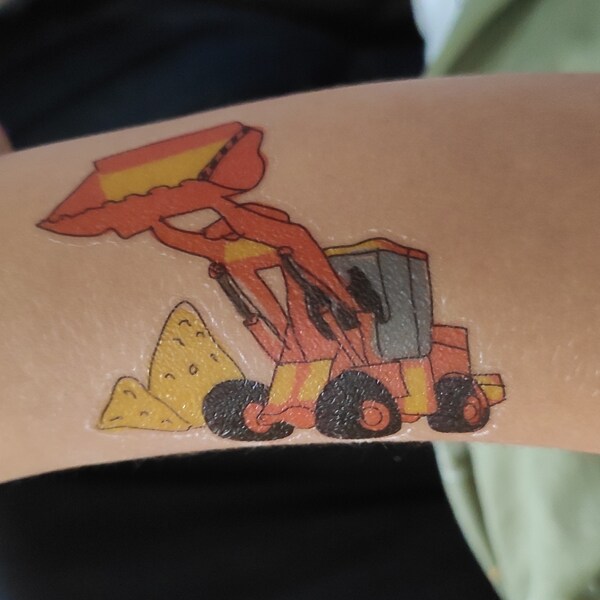 Construction Party Temporary Tattoo Transfers. Crane, Builder ...