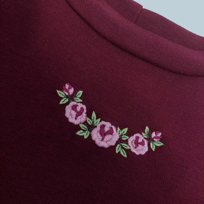 Machine Embroidery Design Small Curved Border of Roses. Small Curved ...