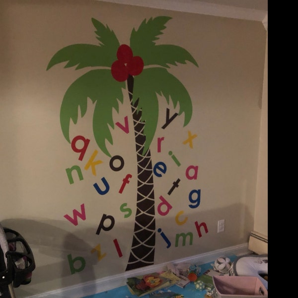 Alphabet Palm Tree Wall Decal: Nursery ABC Decor - Etsy