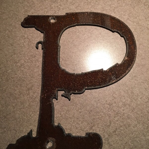 Rustic Metal Letters Recycled Steel 6 Inch Tall Recycled Steel Custom ...