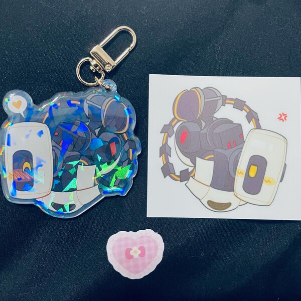 Portal 2 Glados Epoxy Glitter Keychain 2.5" Double Sided - Etsy