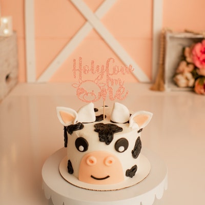 Holy Cow I'm One Cake Topper, Holy Cow I'm One Decorations, Farm Themed ...